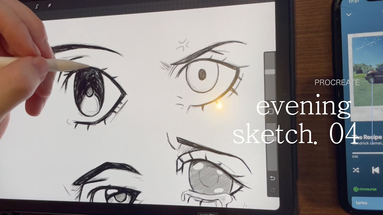 Procreate evening sketch.4 | Eye expression (ASMR) - YouTube