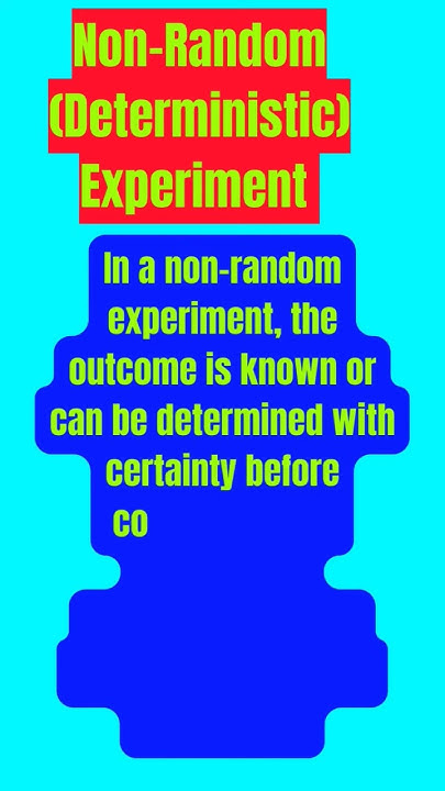 Non-Random Experiment in Probability | Deterministic Experiment #experiment #statistics - YouTube