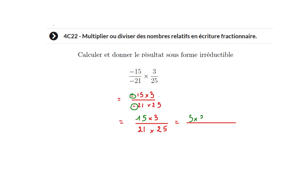 4C22 produit de fractions avec simplifications - YouTube