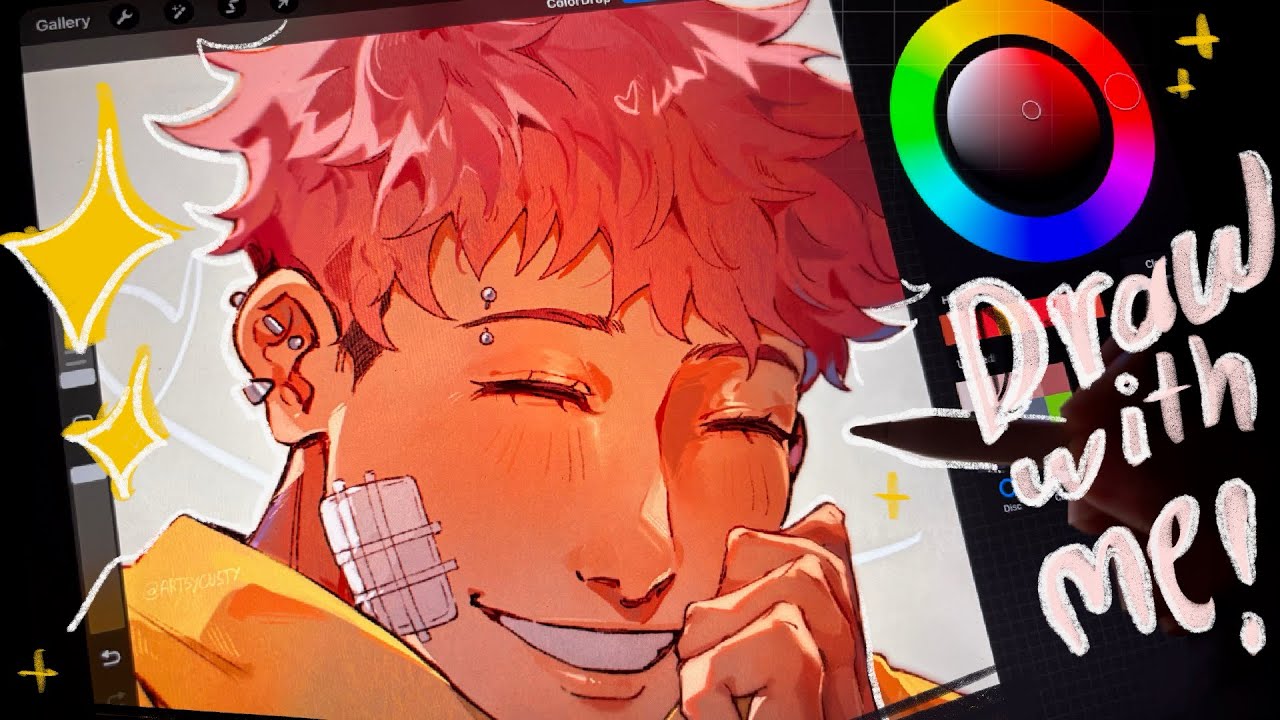 Drawing yuji from jjk :p - YouTube