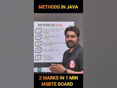 METHODS IN JAVA | RAJAN SIR | JAVA DIPLOMA SEM-2 - YouTube