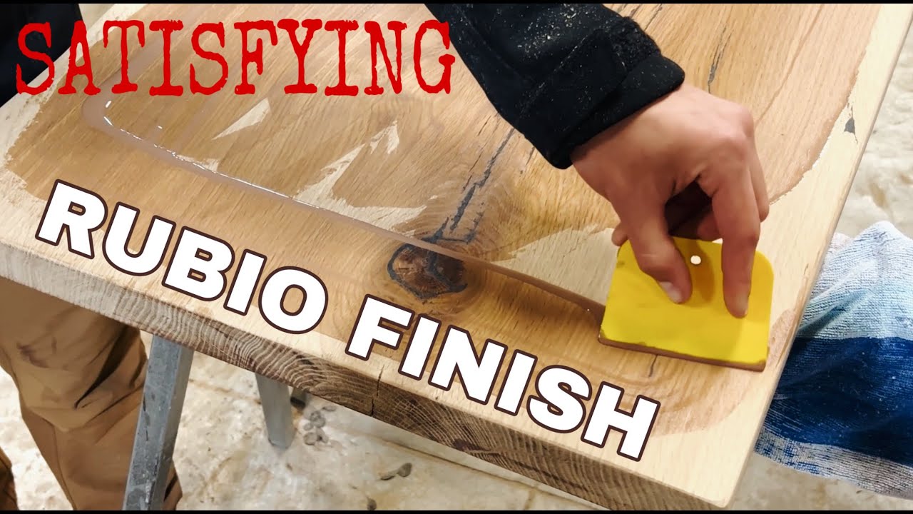SATISFYING Oak Table Finish I Sanding and Rubio Monocoat - YouTube