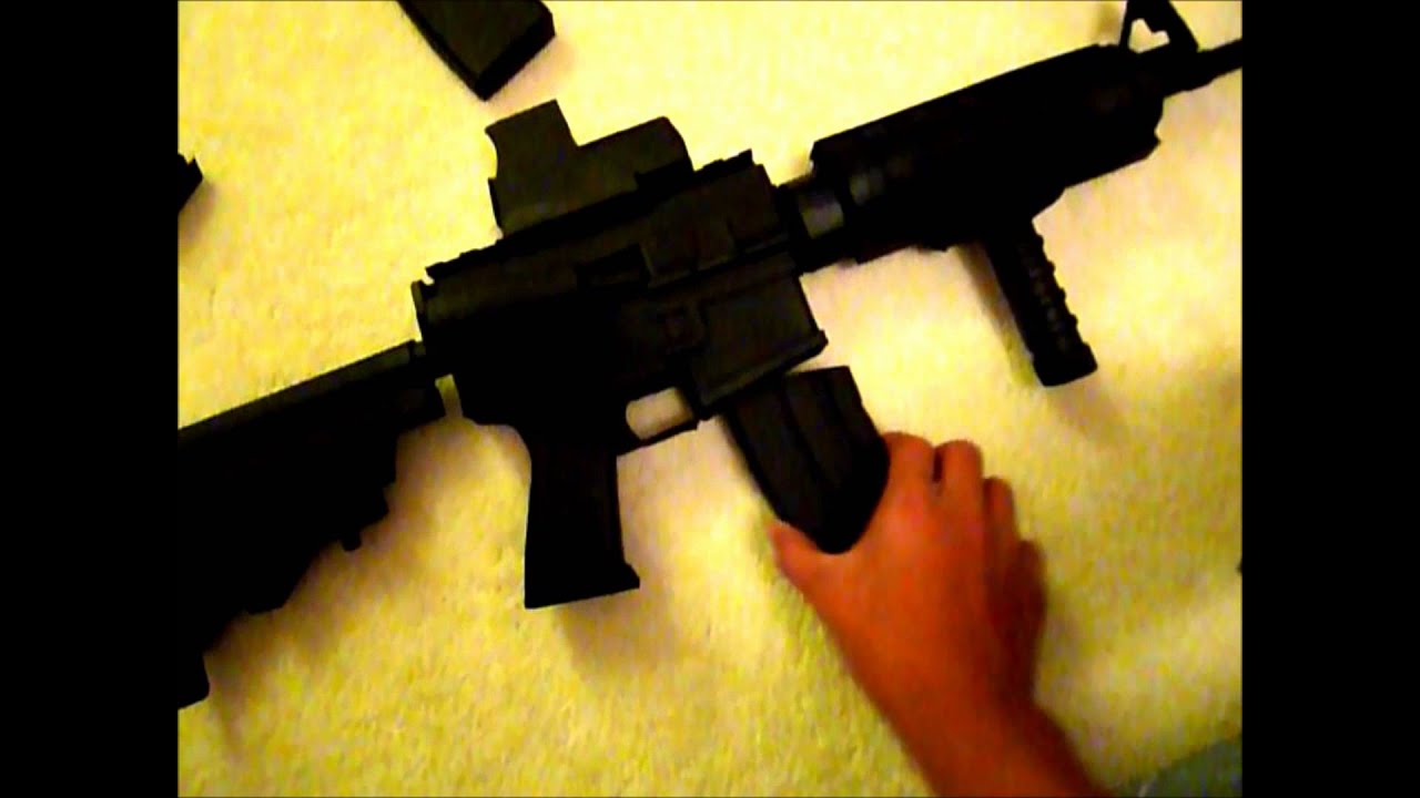 Cardboard M4A1 Sopmod (NEW) - YouTube
