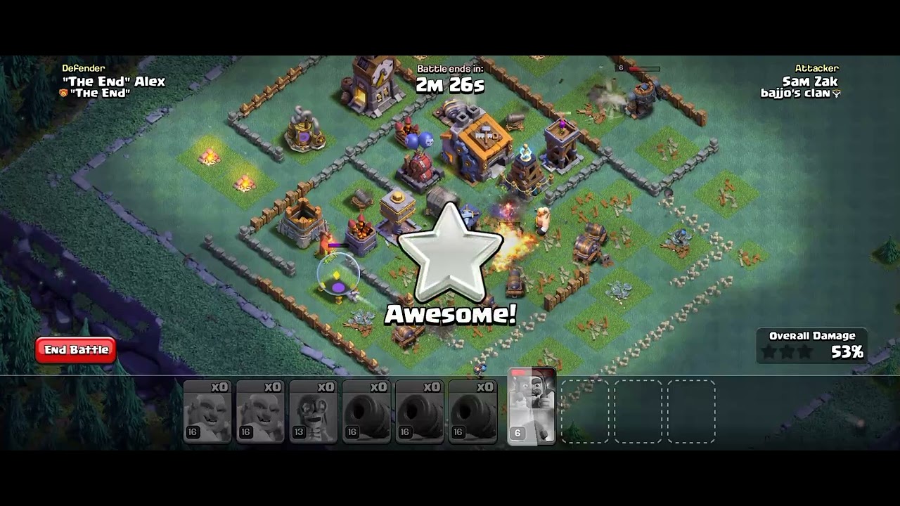Coc 3 stars in one minute fourty seconds - YouTube