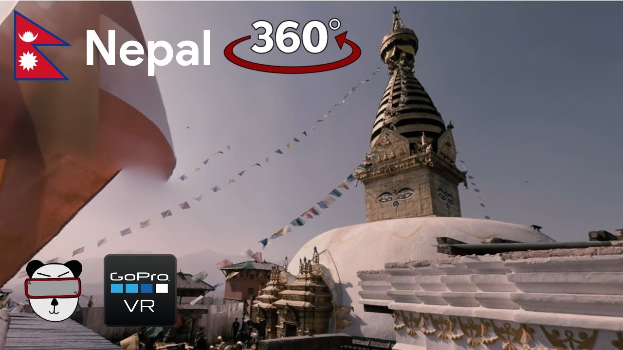 🌍 360° Monkey Temple Rooftop View | Kathmandu, Nepal 🇳🇵【GoPro VR Travel ...