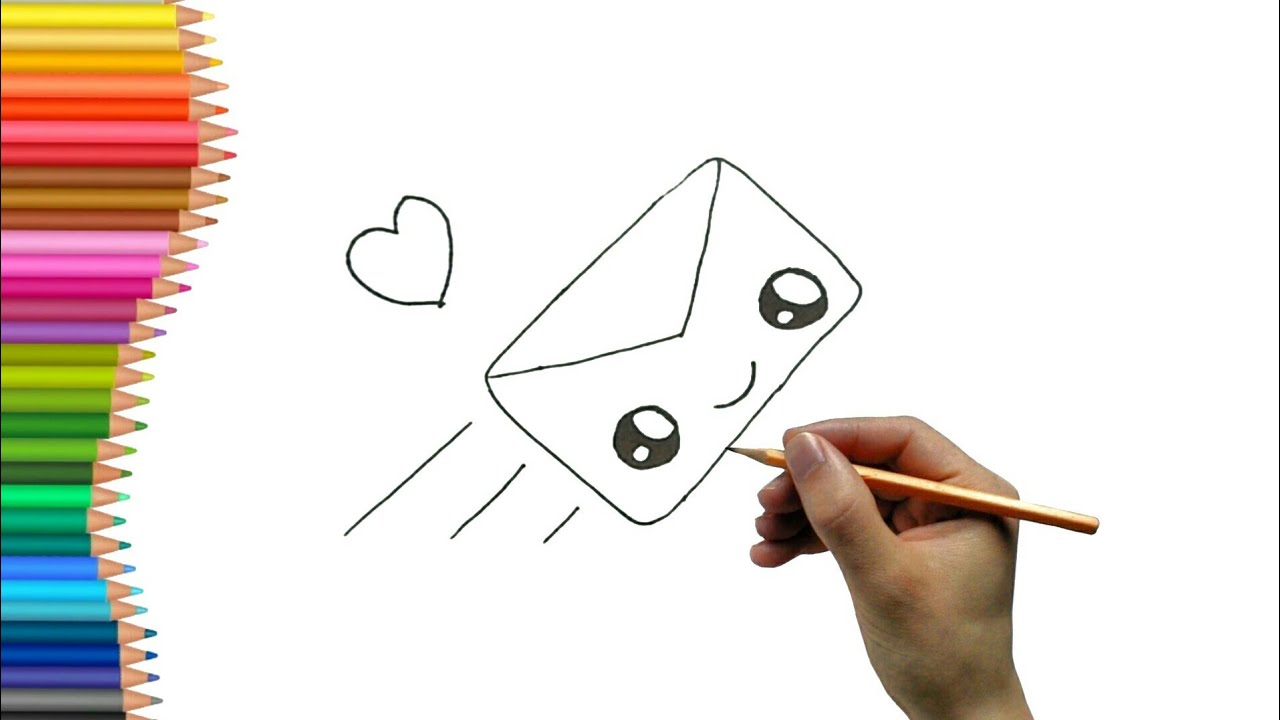 How to draw Envelope ️ very easy How to draw email box - YouTube