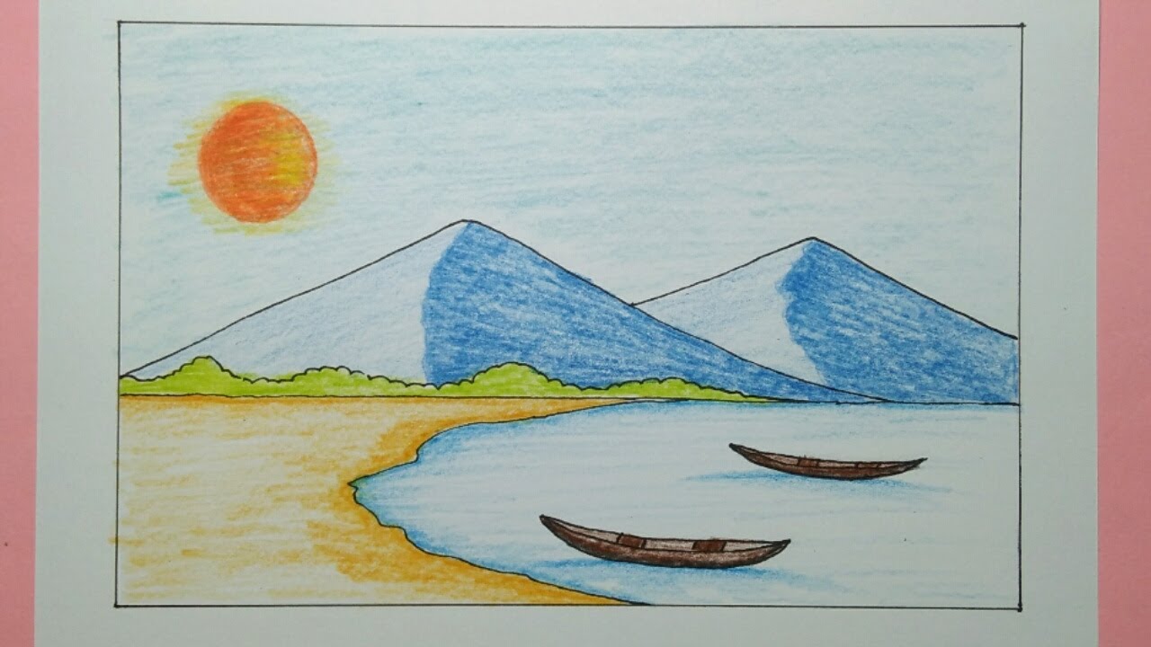 Cara Menggambar Pemandangan Gunung- How To Draw Mountain Scenery - YouTube