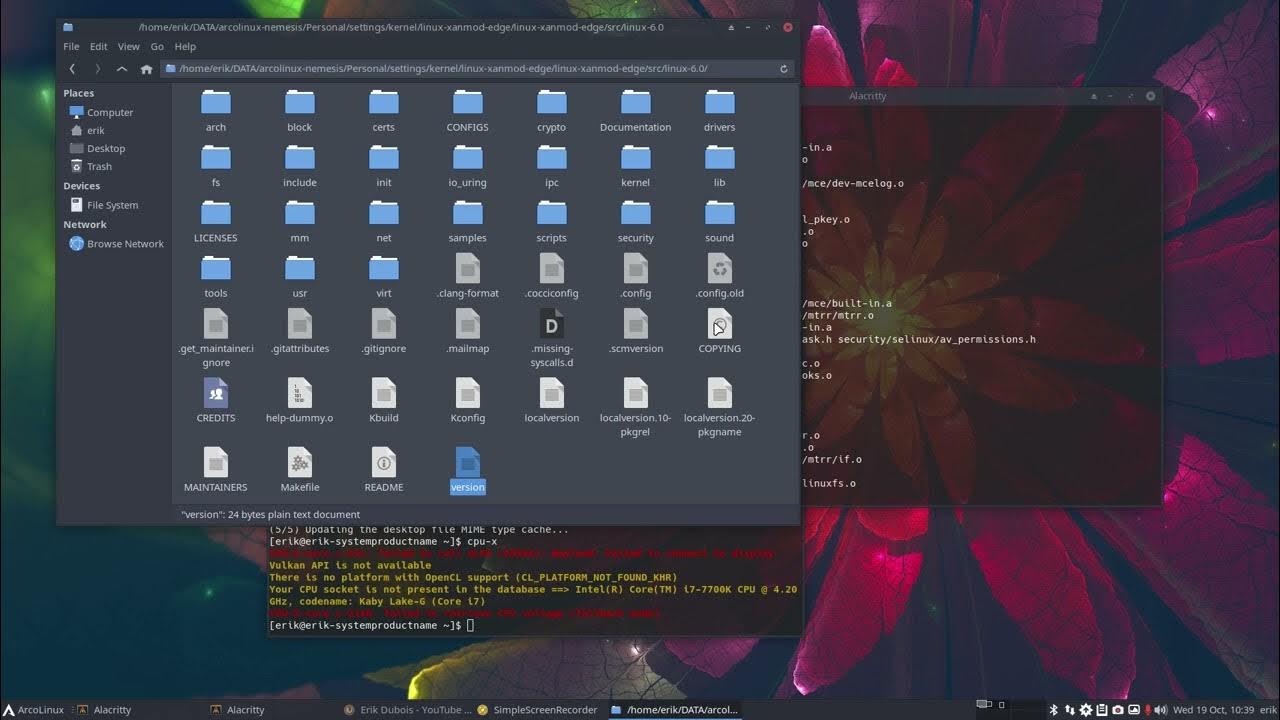 ArcoLinux : 3052 How to build your own Xanmod kernel for your pc only 1/2 - YouTube