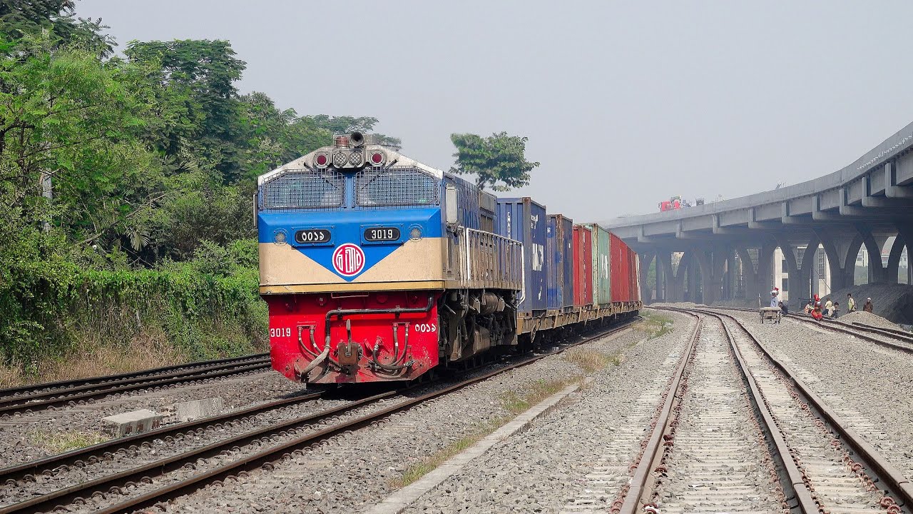 Container Transport train spotted at Khilkheet heading towards Dhaka ...