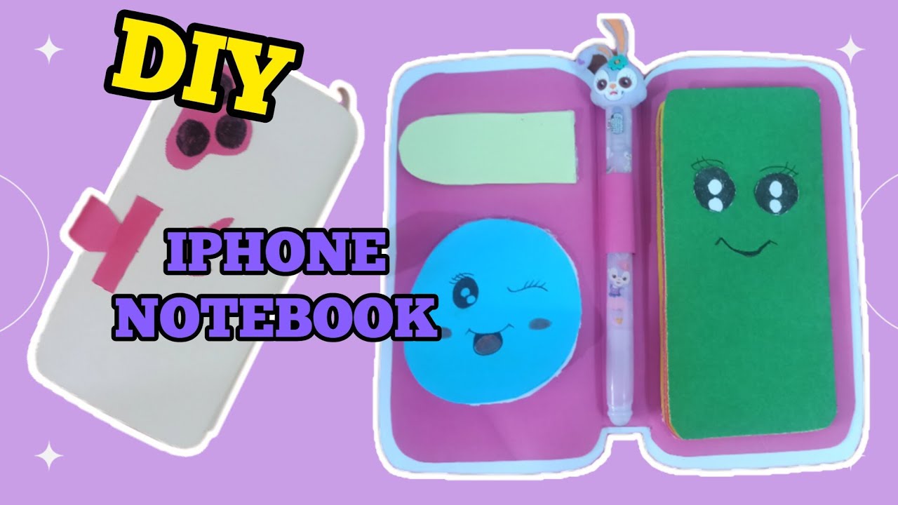 How to make iPhone notebook | easy paper iPhone notebook - YouTube