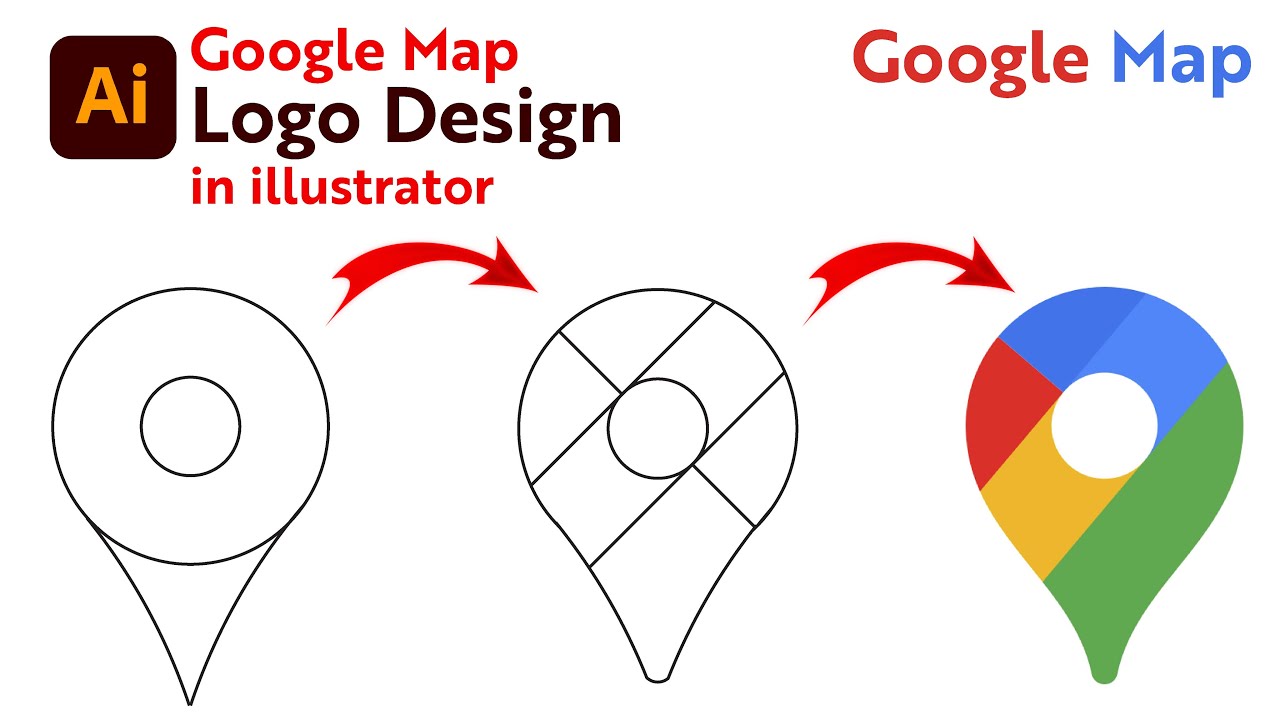 Google Map Logo Design in Adobe Illustrator | Location Icon | Adobe ...