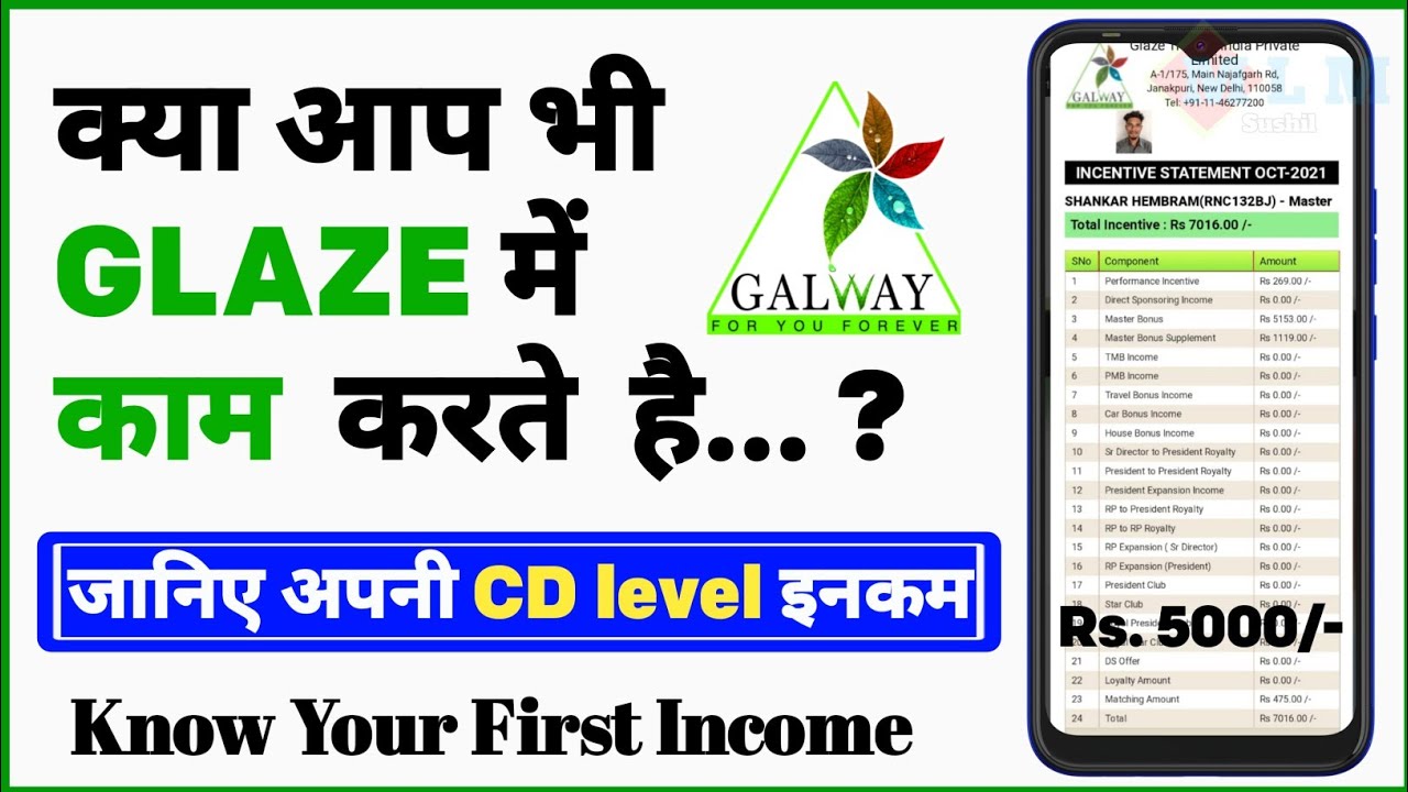Glaze Company CD Level First Income | Glaze Incentive | Glaze Trading India private limited ...