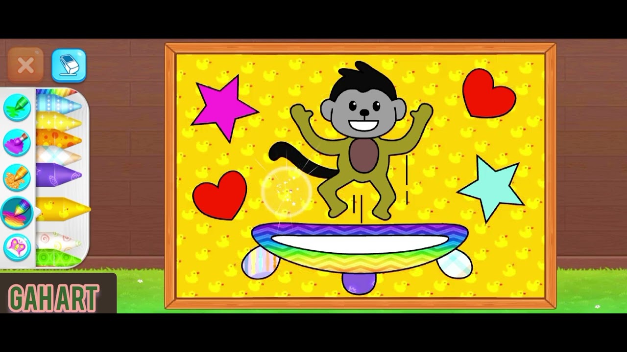 Monkey 🐒 coloring and painting for kids - YouTube