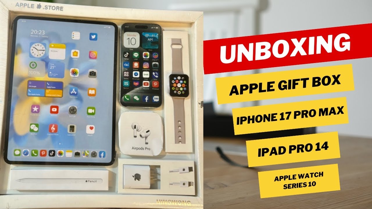 Apple Gift Box Unboxing: iPhone 17 Pro Max, iPad Pro 14 & Apple Watch ...