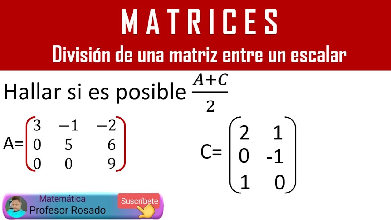 División de una Matriz entre un escalar - YouTube