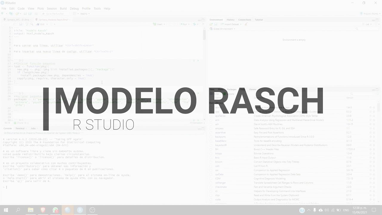 Modelo Rasch en R Studio | Análisis psicométrico de ítems - YouTube