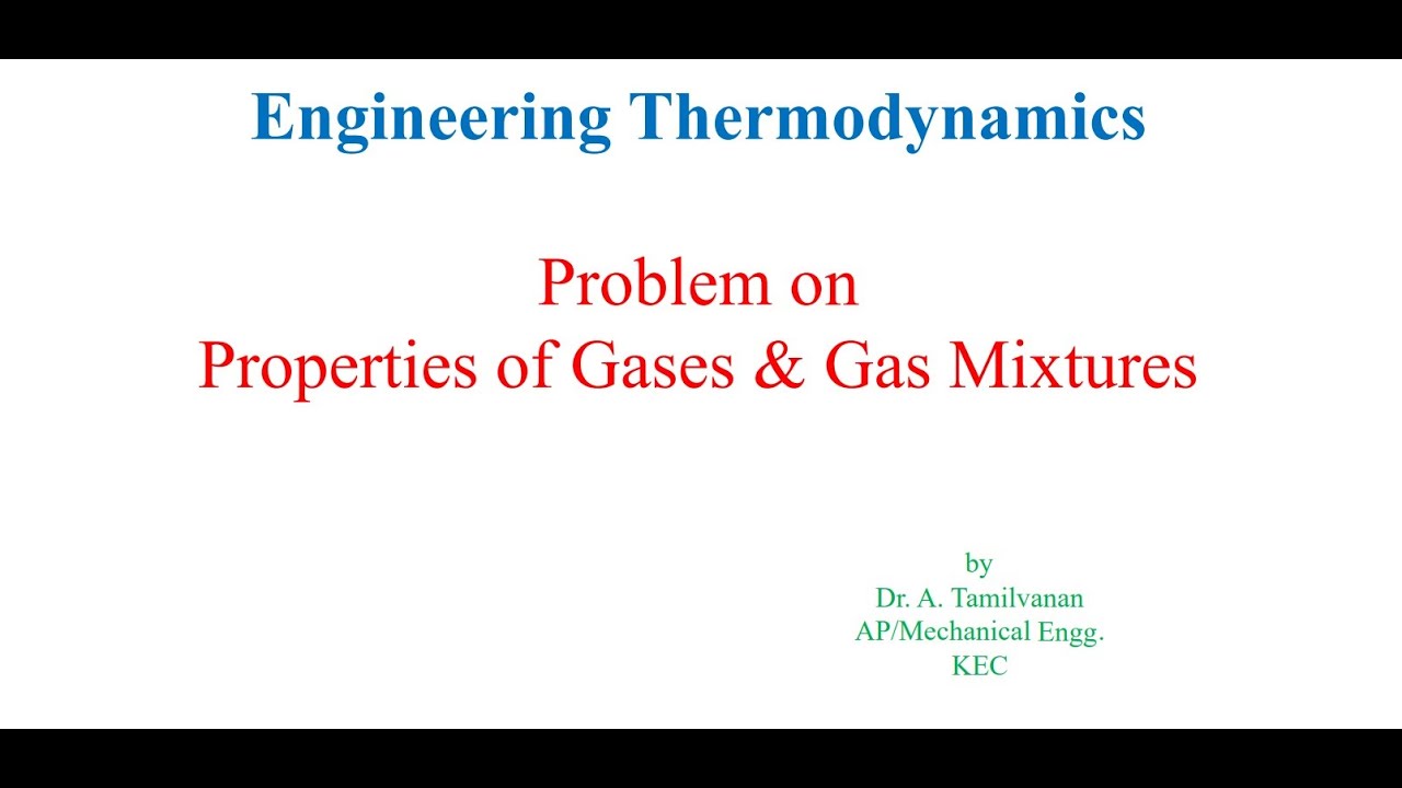 Engineering Thermodynamics - Problems on properties of gas mixtures ...