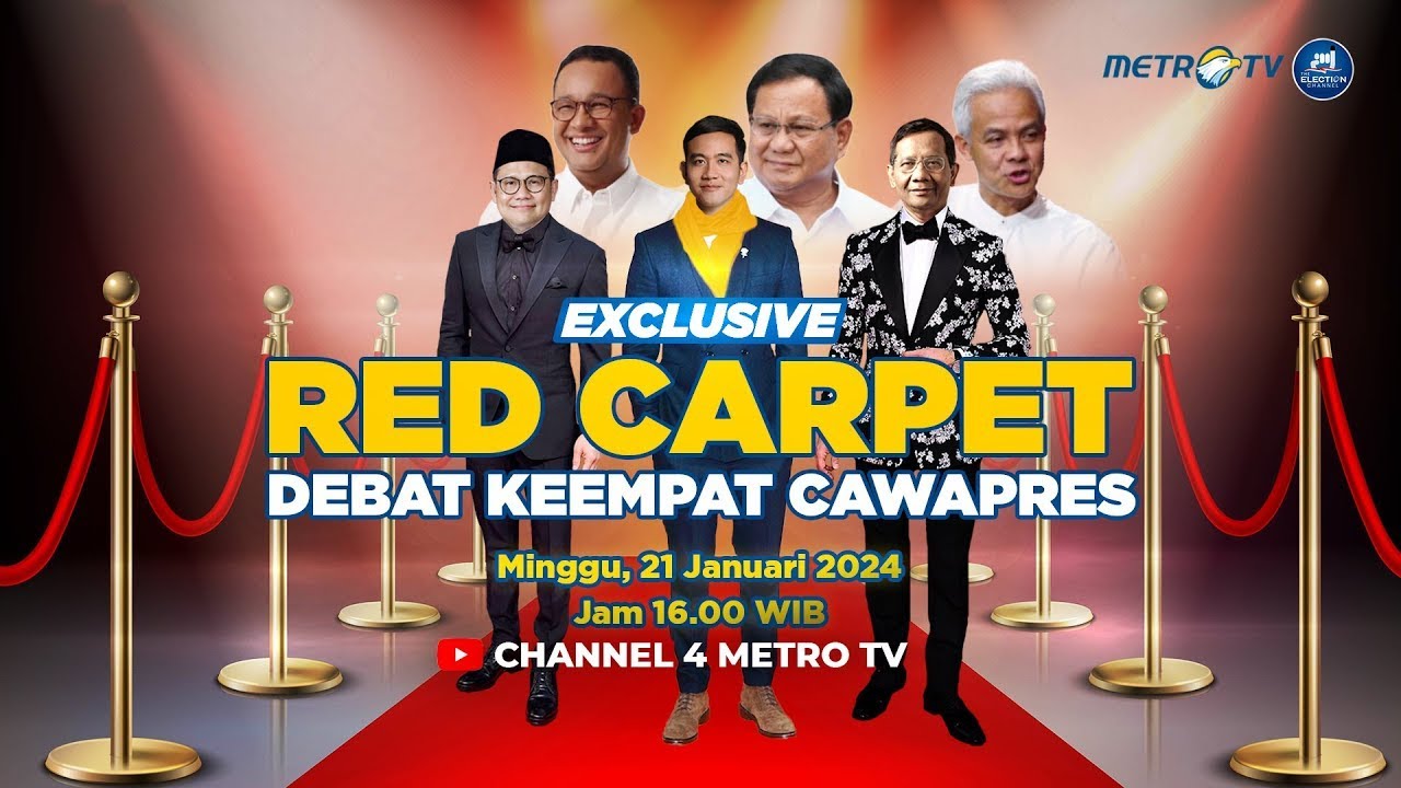 Red Carpet & Press Confrerence Debat Cawapres Pemilu 2024 - YouTube