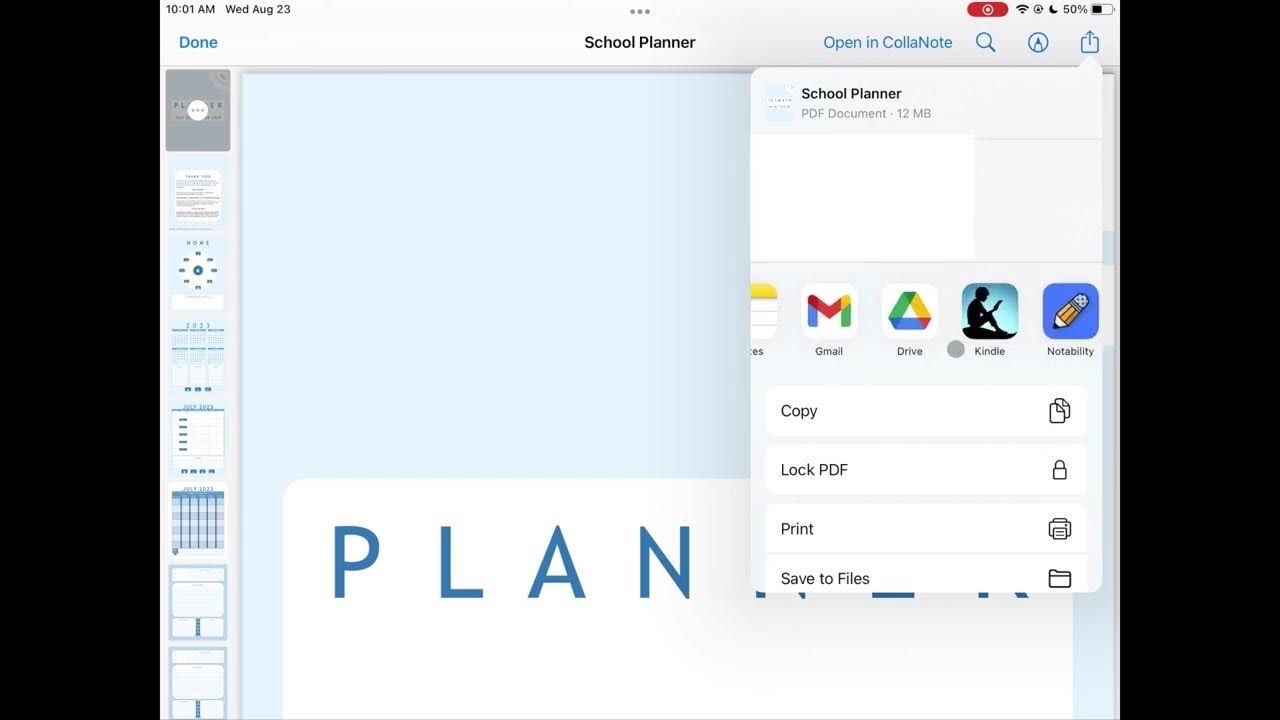 CollaNote iPad Tutorial - Exporting Planner from Files App to CollaNote - YouTube