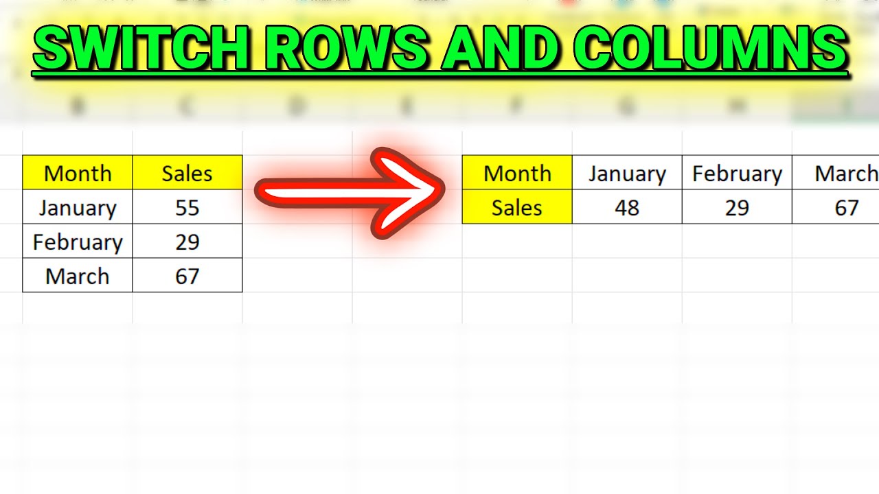 How to Switch Rows and Columns in Excel - YouTube