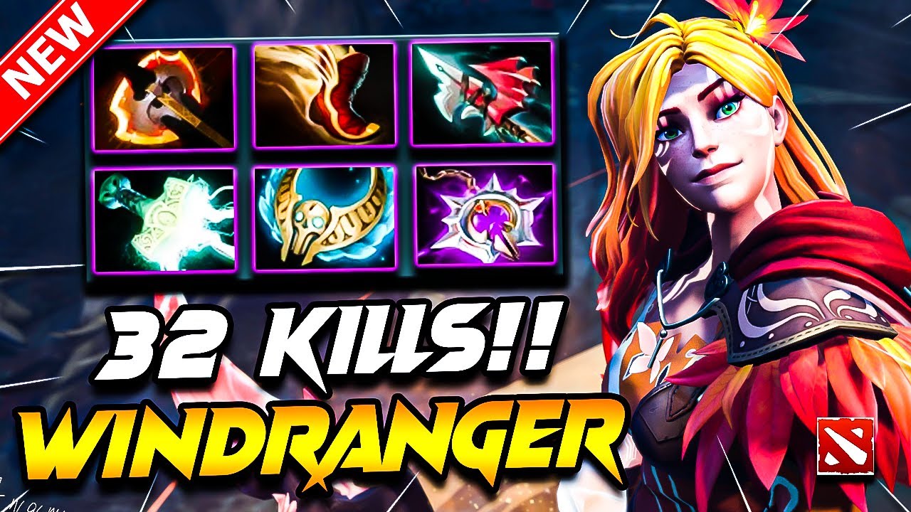 32Kills WINDRANGER Dota 2 Gameplay | DOTA 2 Windranger Carry Build Pro ...