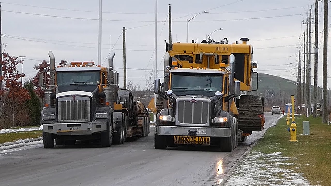 HEAVY Equipment Move BIG Excavator - YouTube