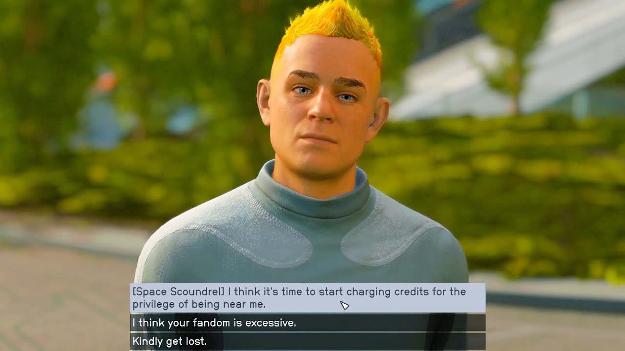 Space Scoundrel has special option with Adoring Fan. Starfield - YouTube