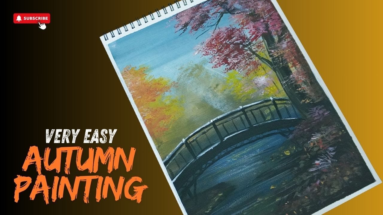 Easy Autumn Acrylic Painting Tutorial for Beginners / Step-by-Step ...