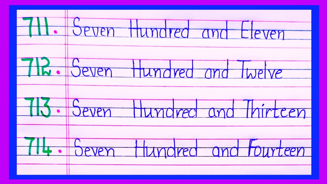 Learn number names 711-720//711-720numberspellings ...