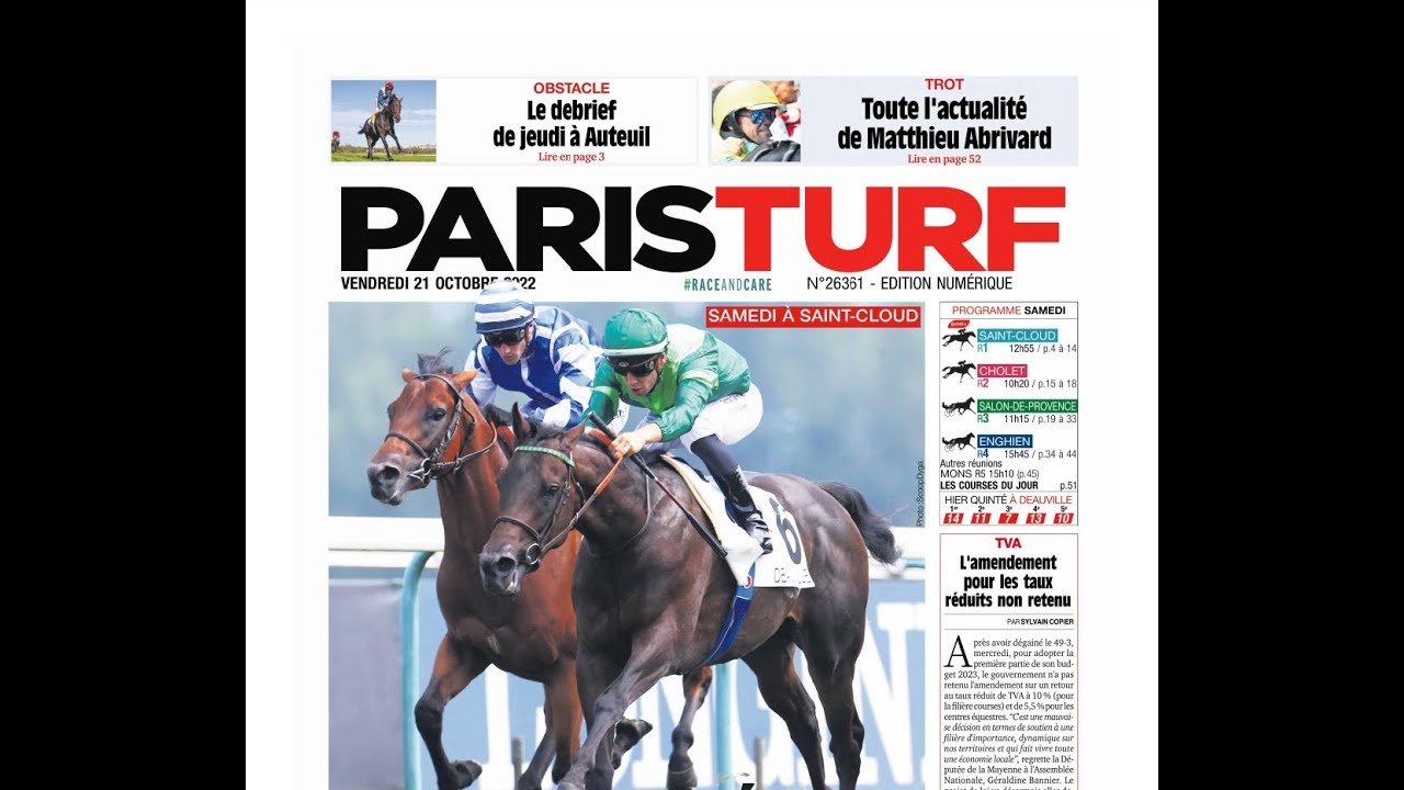 22/10 Samedi {{ Paris turf Quinté }} - YouTube