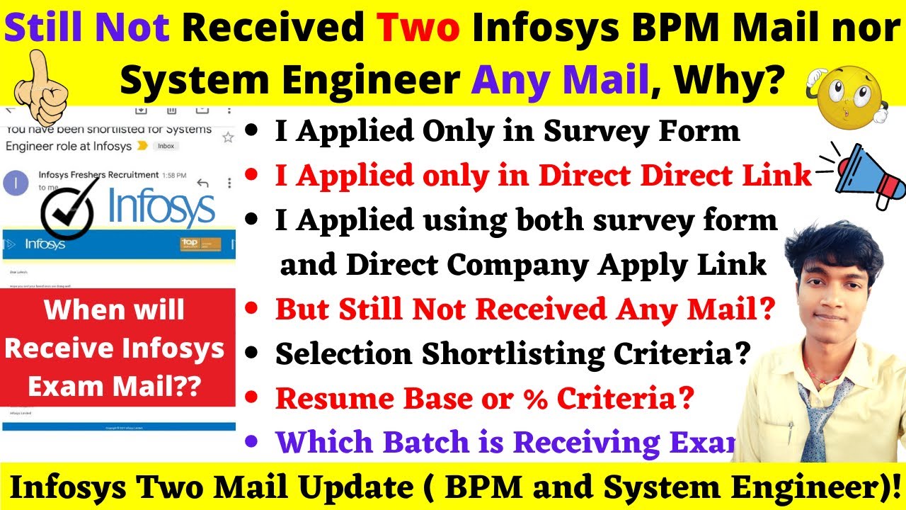 🛑Infosys Two Mail Update!! Infosys BPM and System Engineer Mail Update ...