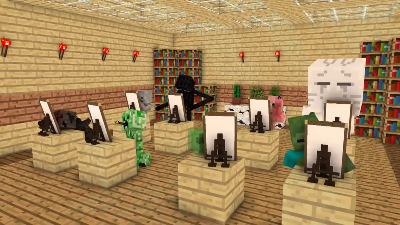 Minecraft Monster School: Drawing Minecraft Animation HD - YouTube
