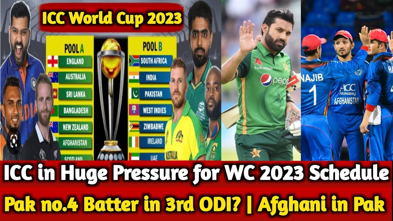ICC in Huge Pressure for WC 2023 Schedule | Pak no.4 Batter in 3rd ODI ...