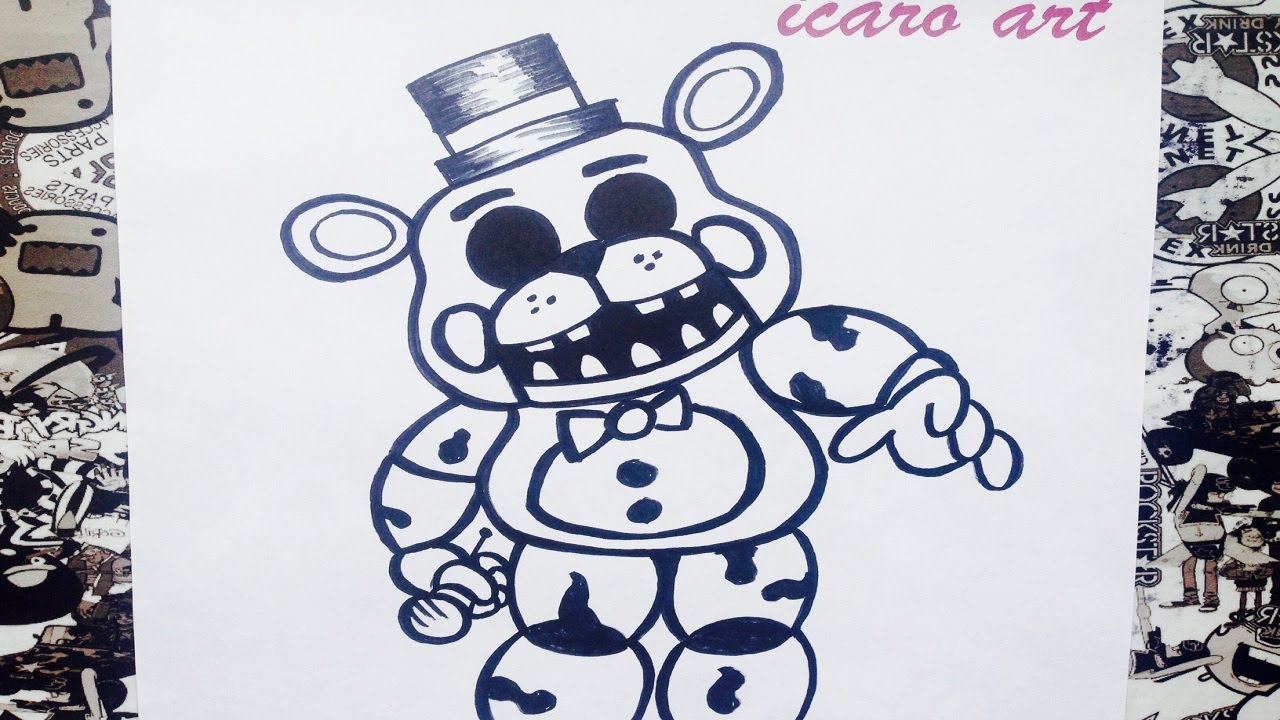 Como dibujar a old toy freddy de five nights at freddy's | how to draw ...
