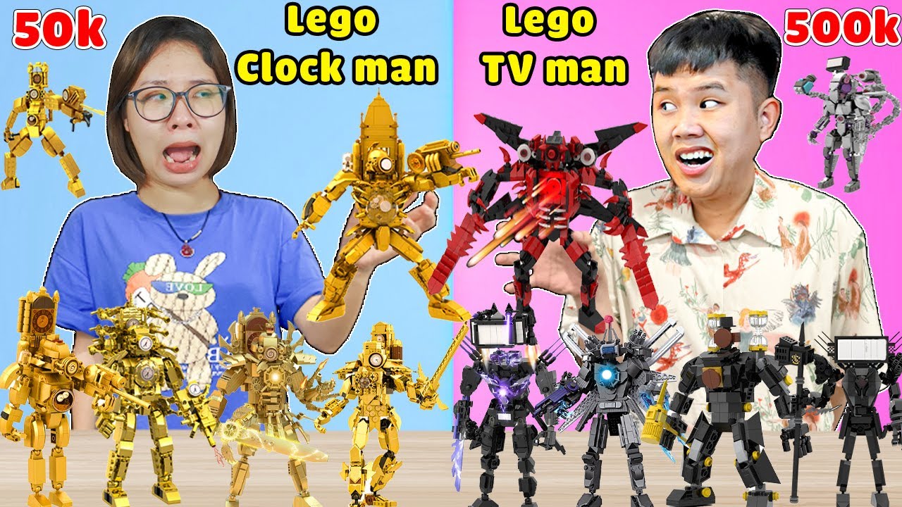 bqThanh Vlog Đại Chiến Lego Clock Man 50K Vs Lego TV Man 500K !!! - YouTube