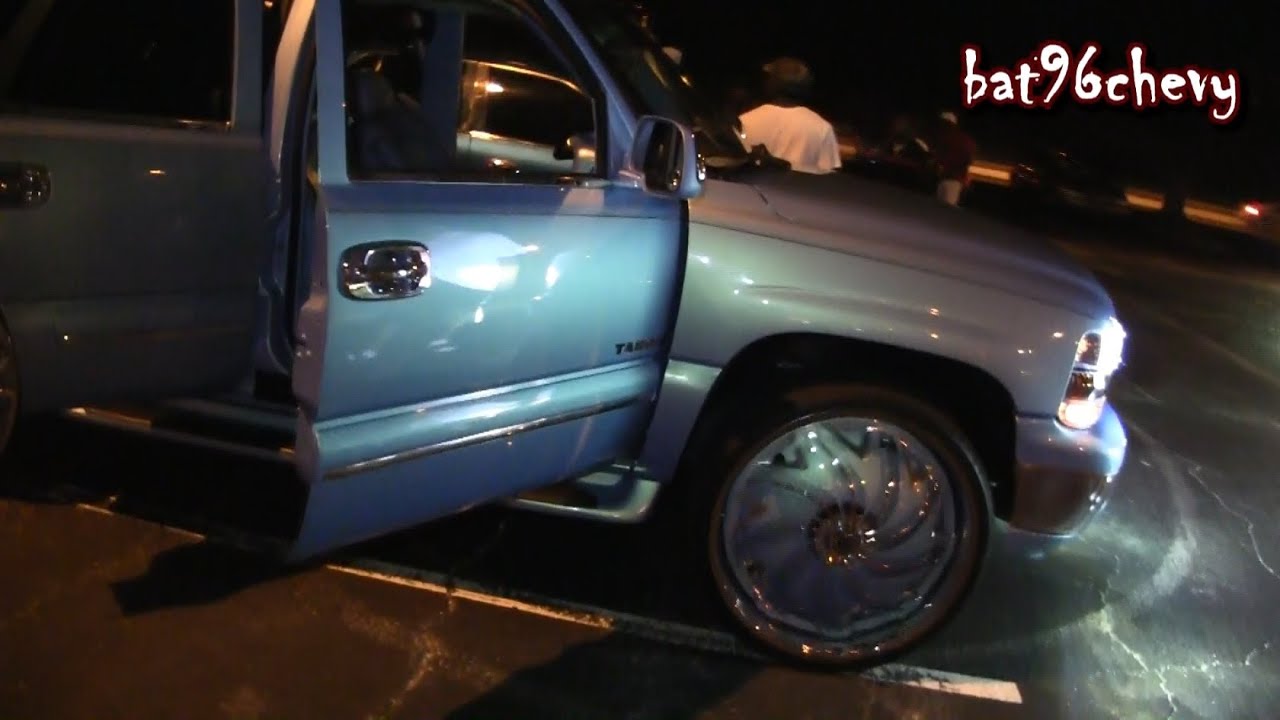 Outrageous Chevy Tahoe on 28" Davin TWSTD Floaters, LOUD MUSIC - 1080p ...