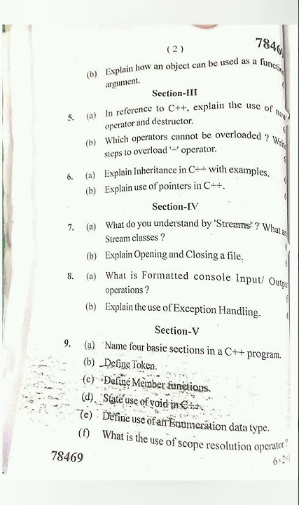 Mdu Msc Mathematics 4th Sem May 2018 paper |Object Oriented programming with c++ #mdupapers#mdu ...