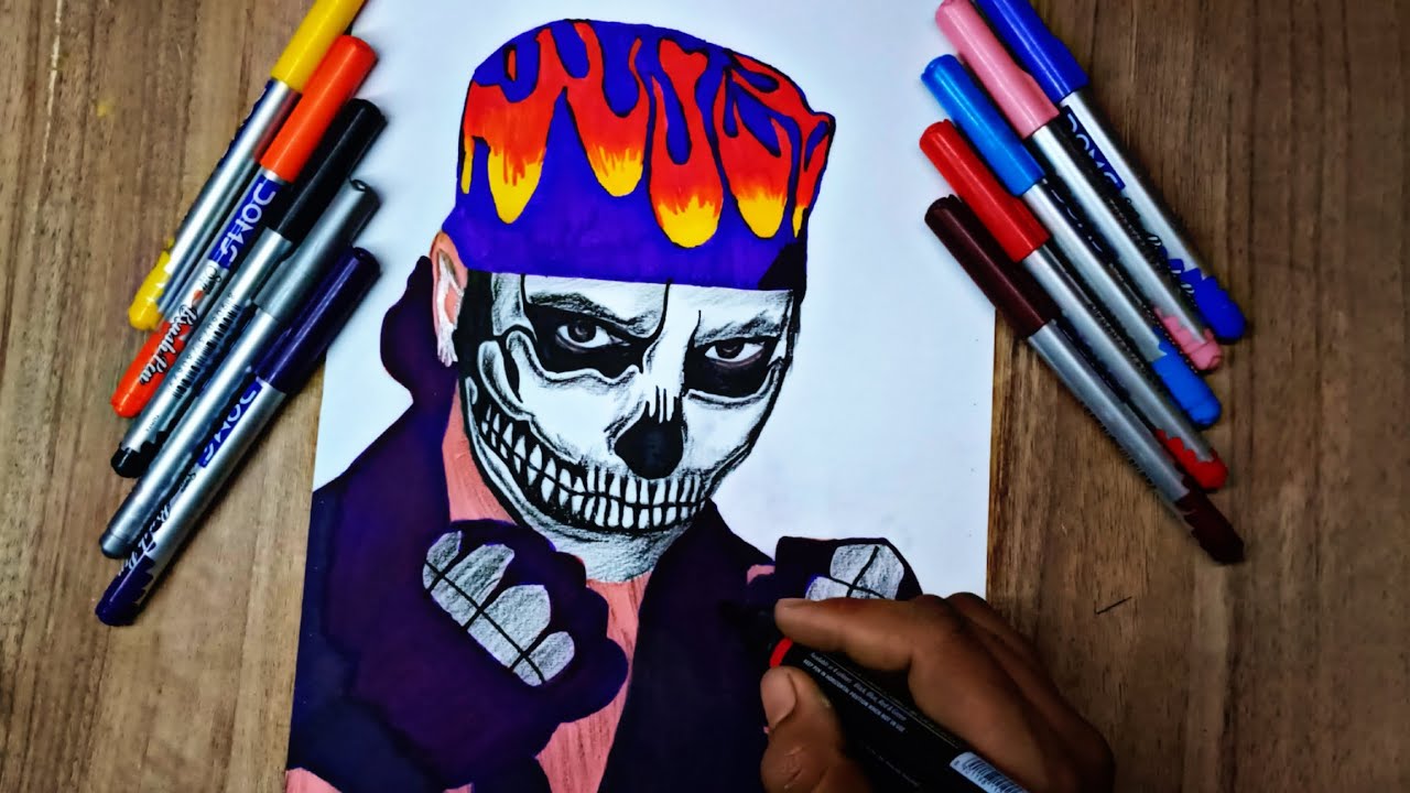 Talwiinder Skull Look Drawing | Step By Step Tutorial | Grid Method Art ...