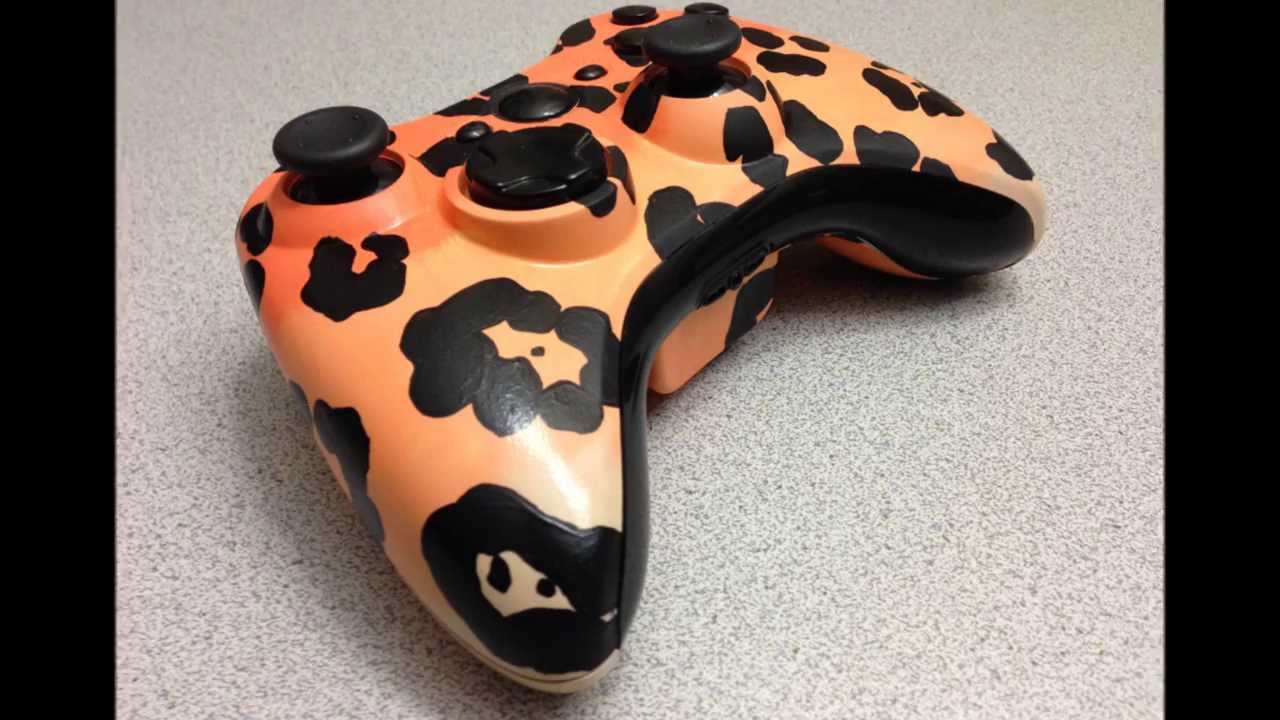 Hand Painted Leopard Print Xbox 360 Controller Shell * By Kendra - YouTube