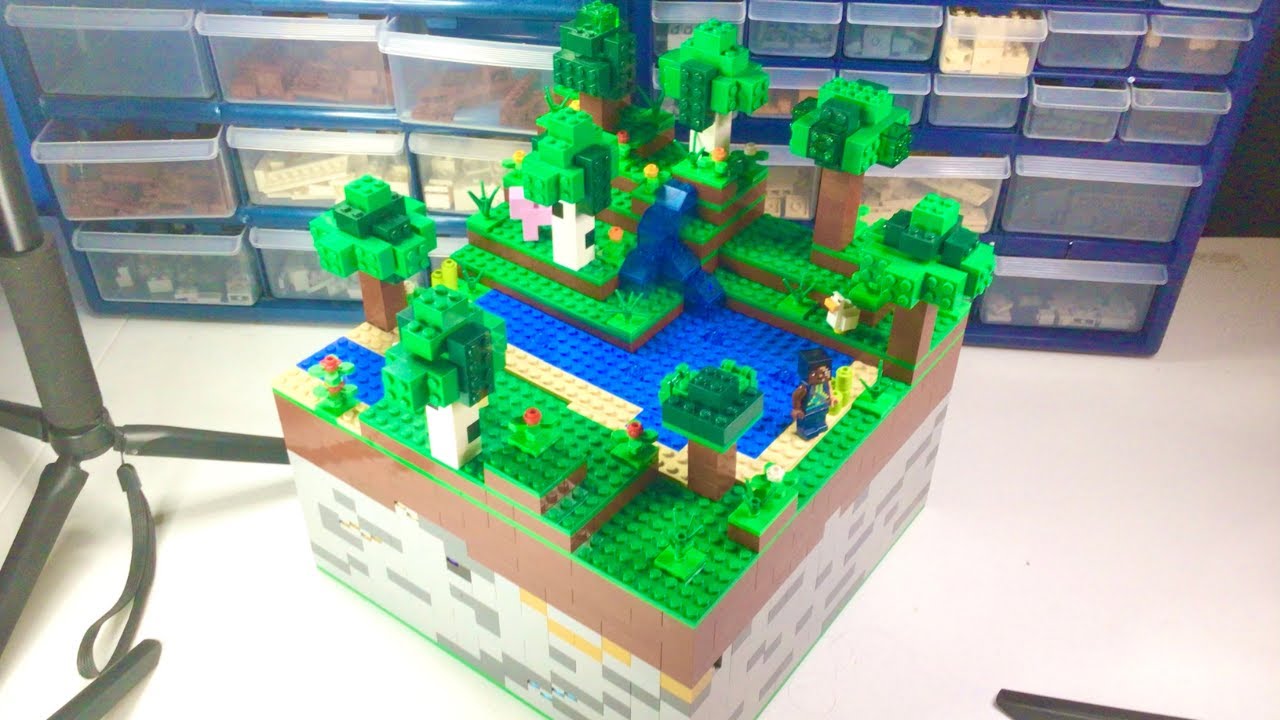 I Built A Minecraft Chunk Out Of Legos! (Flower Forest) - YouTube