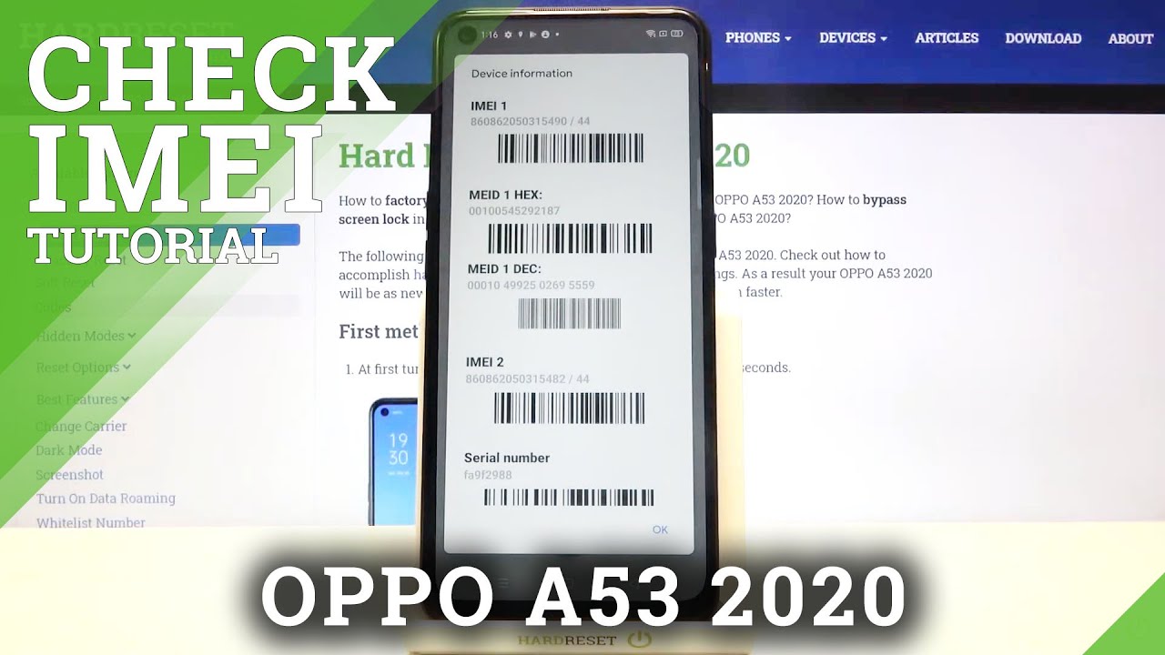 How to Verify IMEI & Serial Number in OPPO A53 2020 – IMEI Status & SN ...