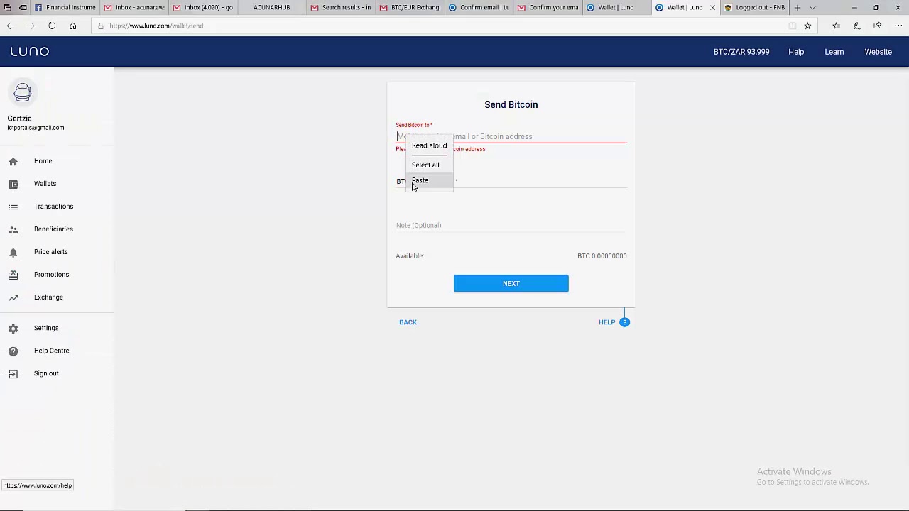 How To Send Bitcoin Out Of Your Luno Account - YouTube