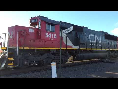 CN 5416 SB "Woodtick" L564 Departure at Ladysmith on 11-6-22 - YouTube