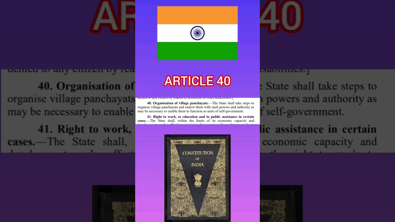ARTICLE 40 video-1 INDIAN CONSTITUTION|#samvidhan #constitutionindia # ...