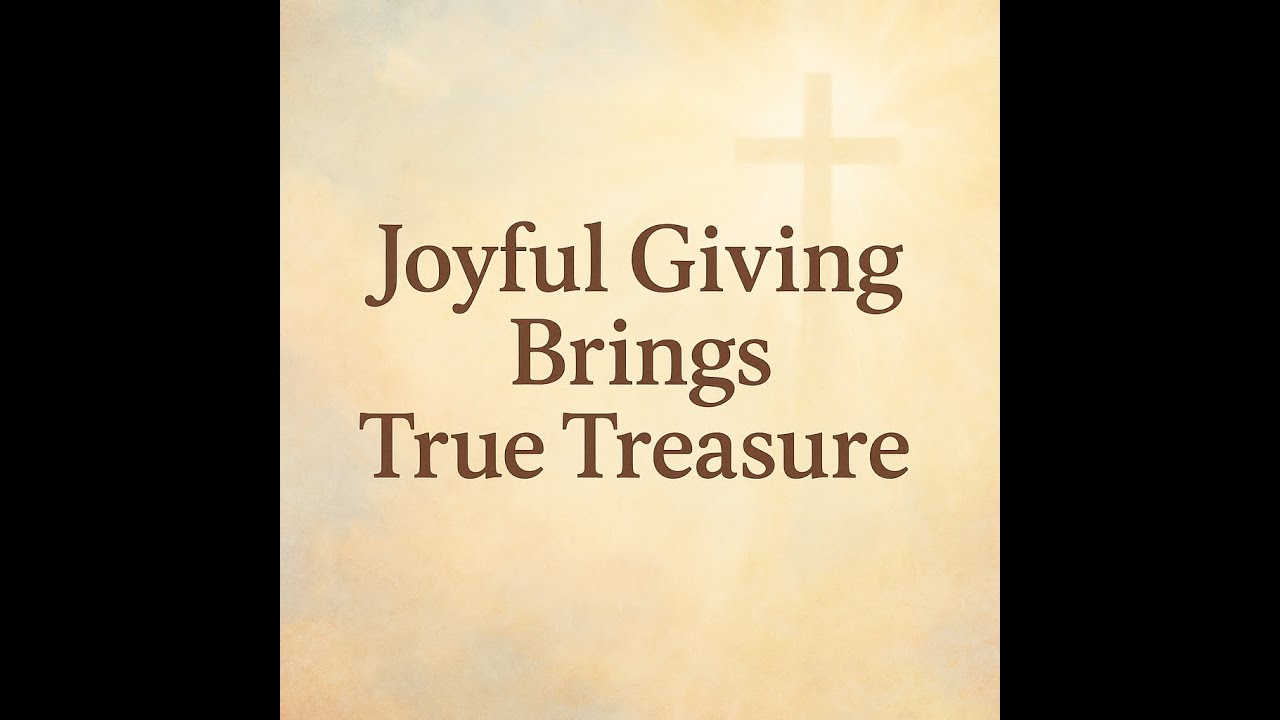 Joyful Giving Brings True Treasure - YouTube