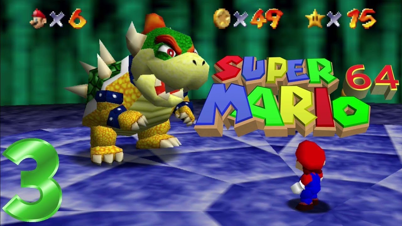 Super Mario 64 (Nintendo 64) Ep.3 - Bowser In The Dark World - YouTube