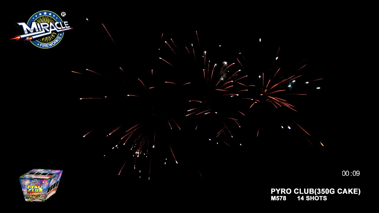 14'S PYRO CLUB 350G CAKE M578 - YouTube