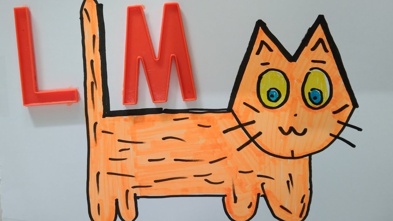 Menggambar Huruf L dan M menjadi Seekor Kucing Orange Spanyol @OmWepe ...