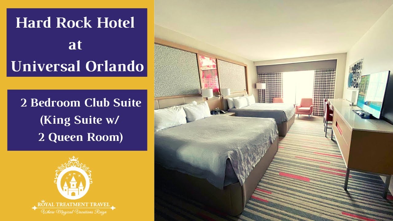 Room Tour: 2 Bedroom Club Suite (King Suite & 2 Queen Room) at Hard Rock Hotel at Universal ...