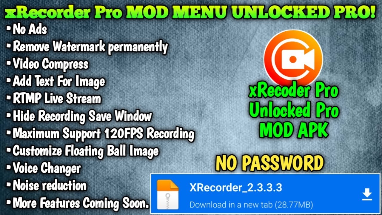 xRecorder Pro MOD APK - UNLOCKED PRO / PREMIUM | NO ADS | NO WATERMARK ...